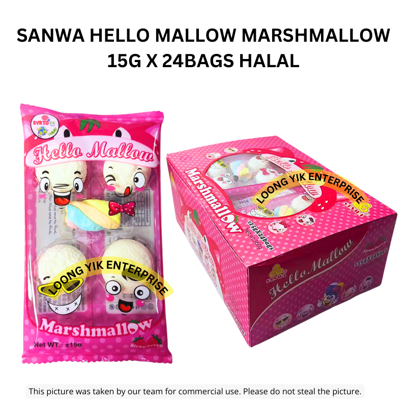 SANWA HELLO MALLOW MARSHMALLOW 15G X 24BAGS HALAL | Shopee Malaysia