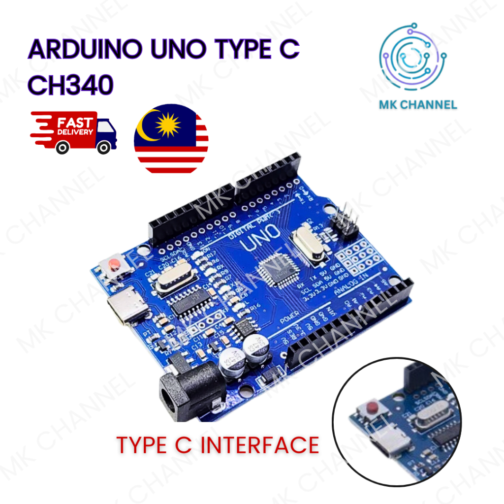 Arduino Uno R3 CH340G TYPE C | Shopee Malaysia