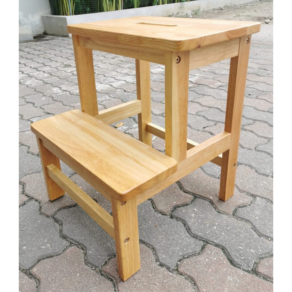 2 Langkah Kerusi Tangga Kayu Kecil, Step Ladder Stool, Ladder Chair ...