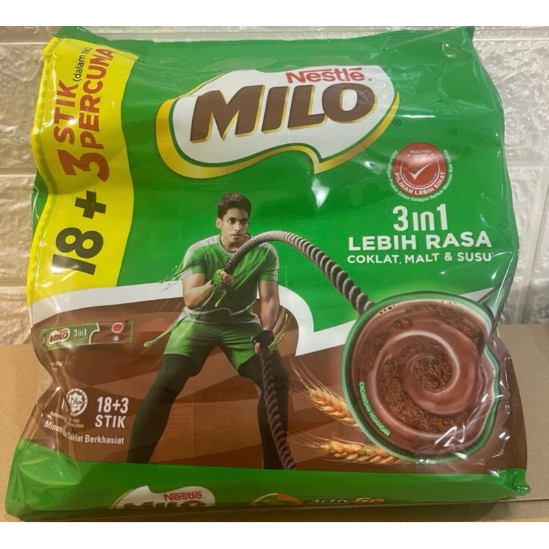 MILO 3in1 LEBIH RASA 18+3 stik | Shopee Malaysia