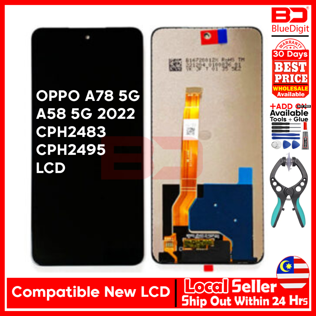 Compatible LCD For OPPO A78 5G/OPPO A58 5G CPH2483 CPH2495 TFT TOUCH ...