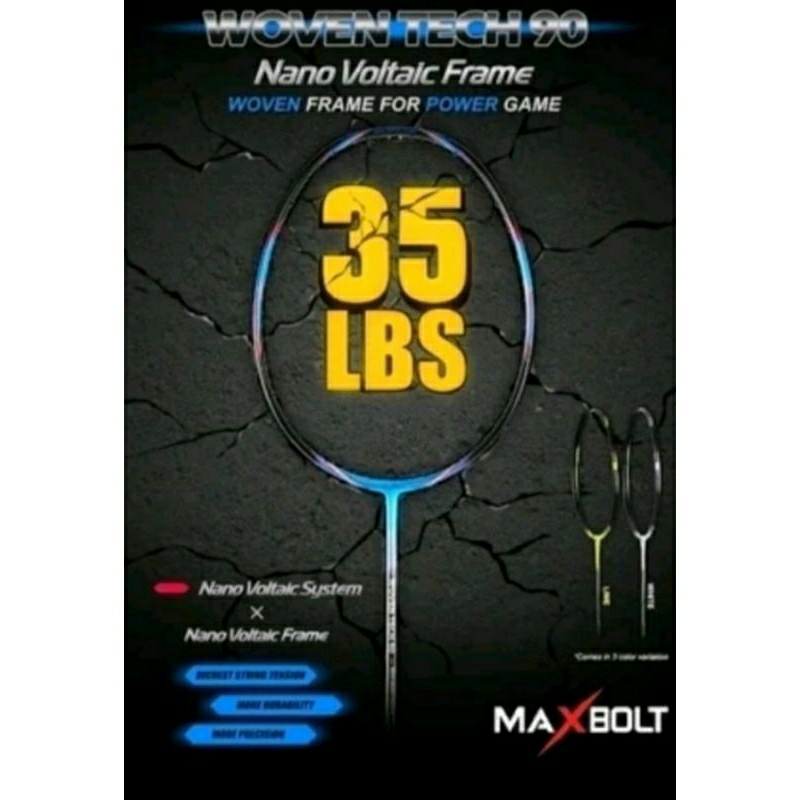 maxbolt woven tech 90 raket badminton original badminton racket max ...