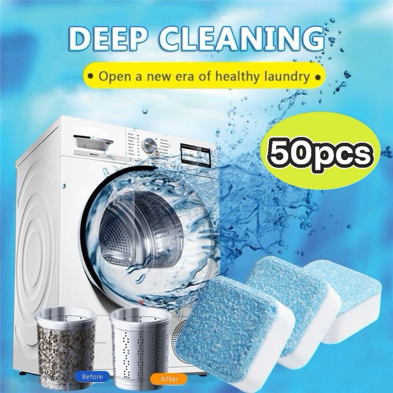 50pcs Laundry Washing Machine Cleaner Tablet Descale Deep ...
