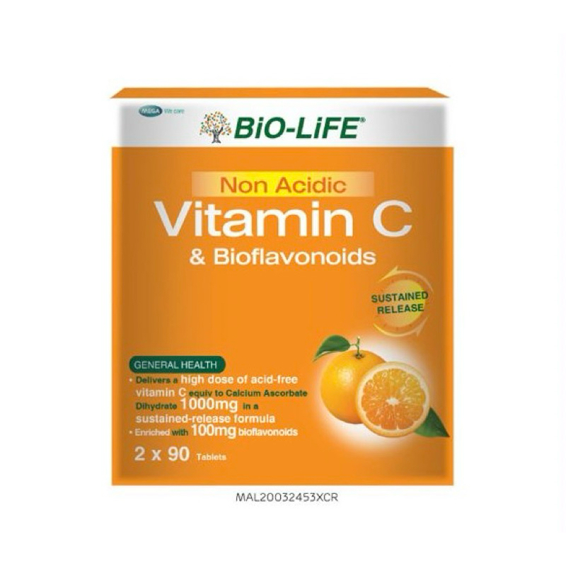 BiO-LiFE NON ACIDIC VITAMIN C & BIOFLAVONOIDS TABLET 90S X 2 | Shopee ...