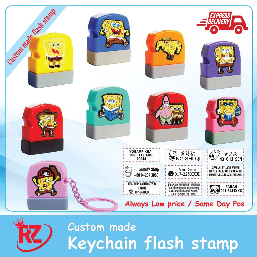 1027-S READY STOACK /cop nama /cop nama stamp /cop guru /chop custom made /murah rubber stamp ...