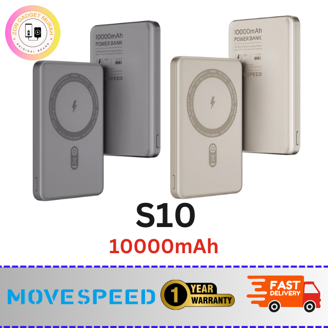MOVESPEED S10 10000mAh PD20W Ultra-thin Titanium Magnetic Power Bank ...