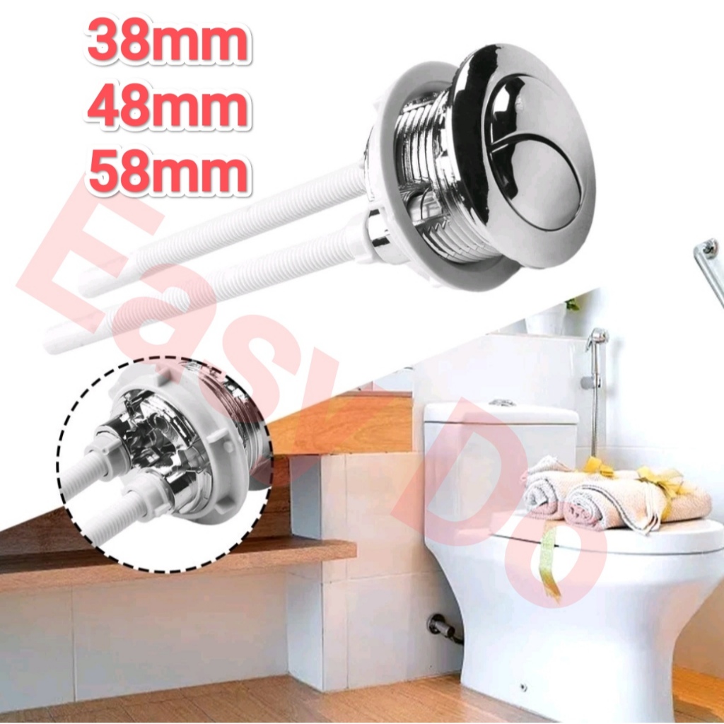 38MM /48MM /58MM TOILET PUSH FLUSH CHROMED PRESS BUTTON / Dual Push ...