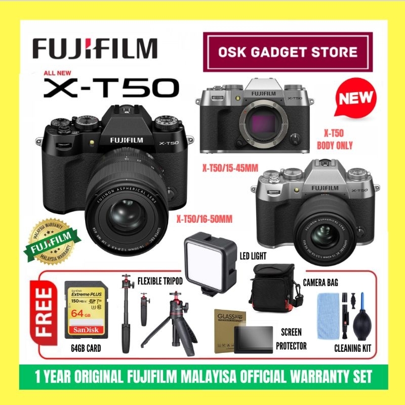 Fujifilm X-T50 XT50 40.2MP 6K Mirrorless Camera | Bundle Package | 1 Year Fujifilm Malaysia ...
