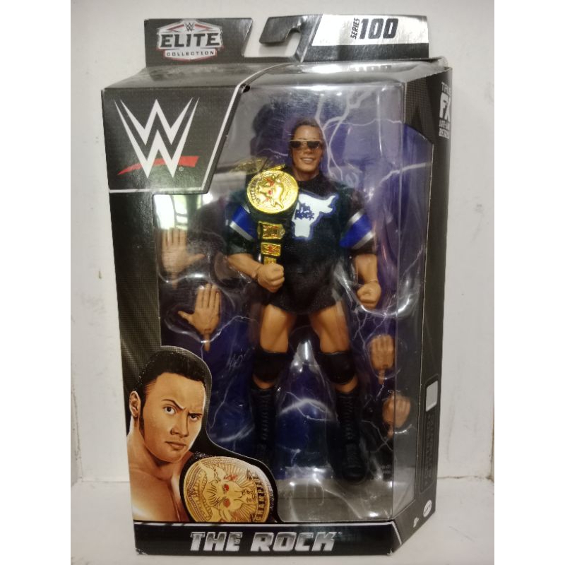 Mattel WWE Elite 100 The Rock Dwayne Johnson Wrestling Action Figure ...
