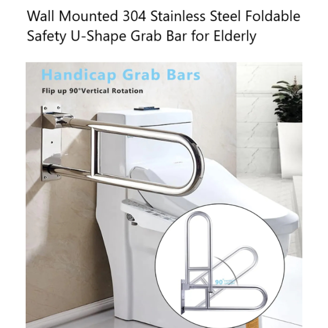 TOILET GRIP HANDBAR HANDLE HANDRAIL GRAB BAR PEMEGANG TANDAS SUS304 ...