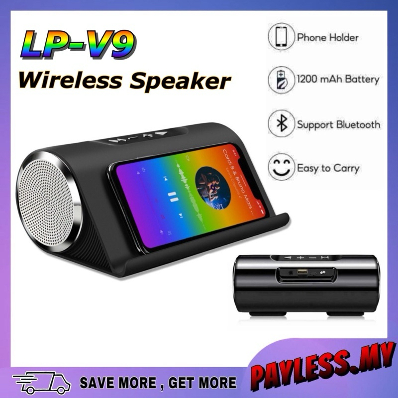 LP-V9 Wireless Speaker Portable Bluetooth Speaker With Phone Holder 16W ...