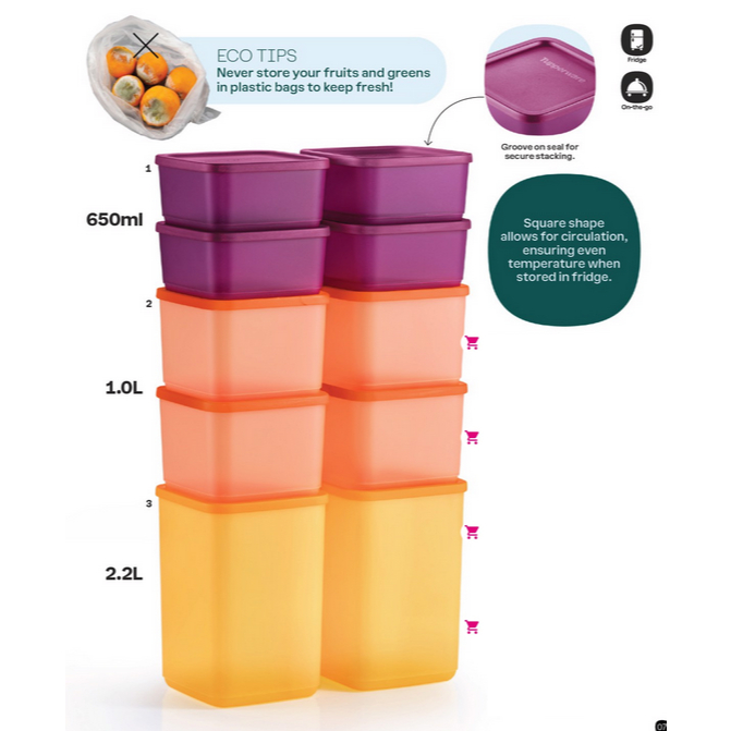 *1pc/2pcs/4pcs*Ready stock*Tupperware So Fresh Square Essential Set ...