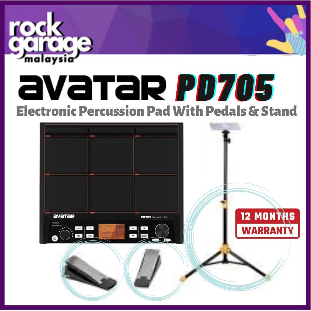 Avatar PD705 Electronic Percussion Pad With Pedals & Stand ( PD-705 / PD 705 ) | Shopee Malaysia