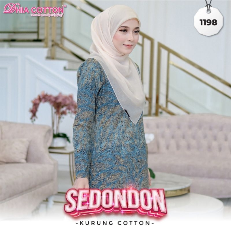 NEW RELEASE BAJU KURUNG RAYA BY DHIA COTTON IN LIGHT TEAL BLUE | Shopee ...