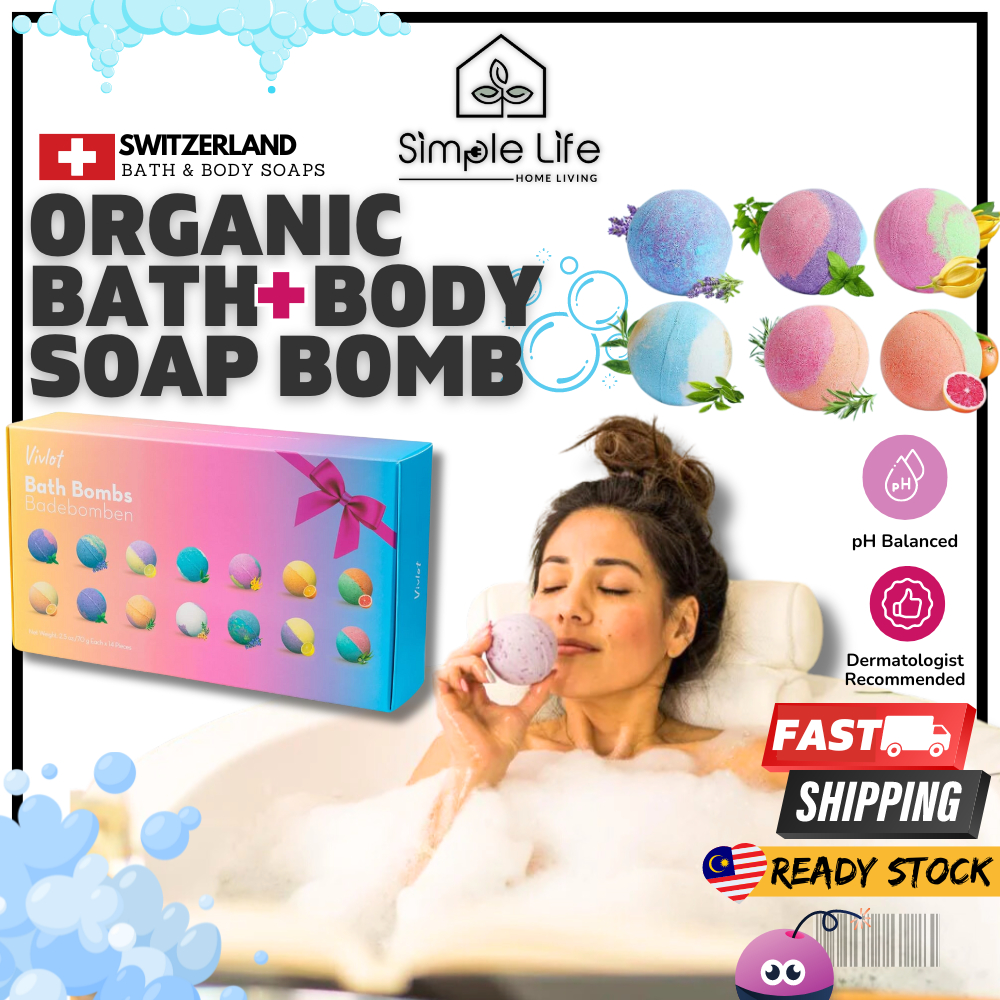 🇲🇾 ORGANIC Bath Bomb Bathbomb 14 pcs GIFT SET Bombs Body Essential Oil ...