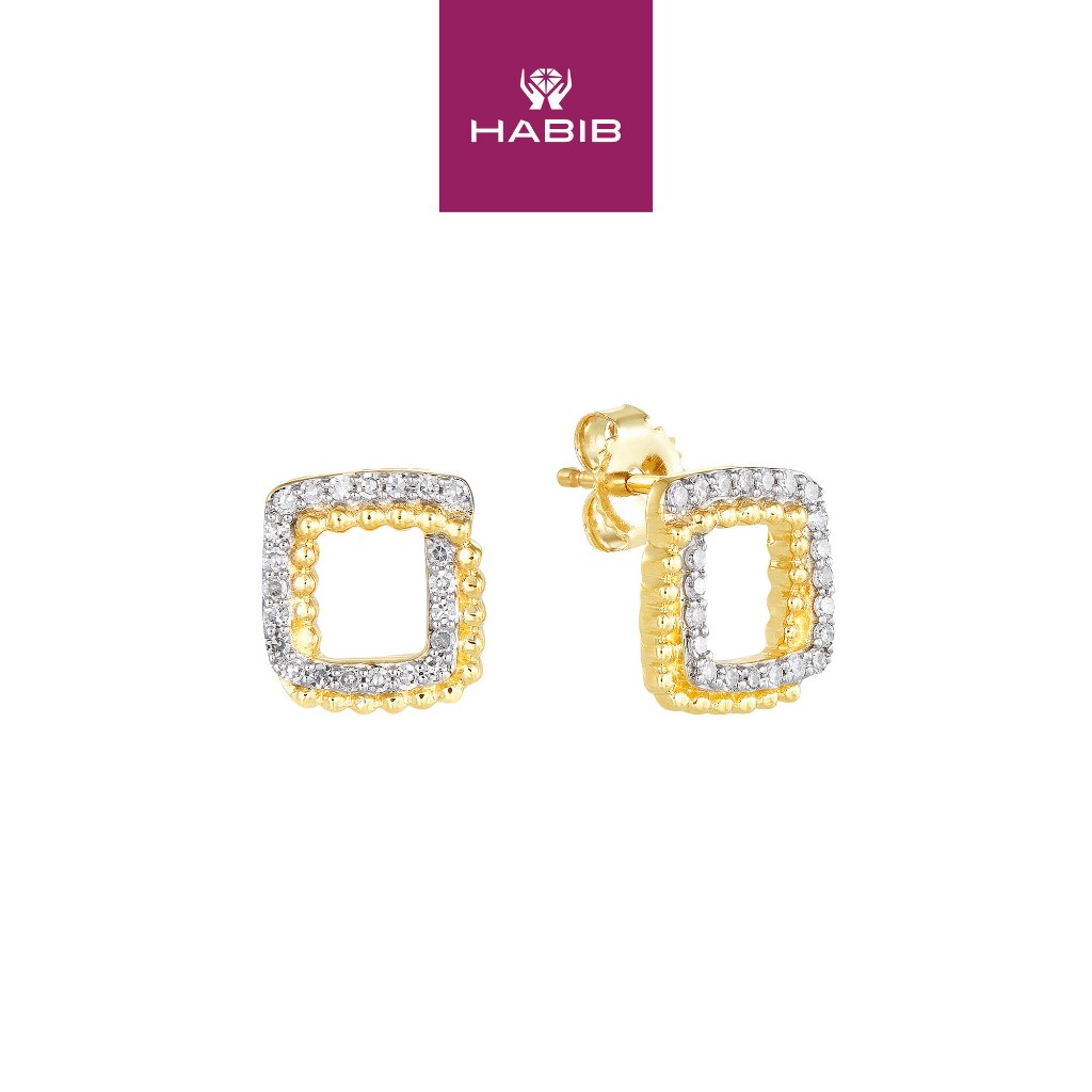 HABIB Diamond Earrings in 375/9K White And Yellow Gold 456930222(E ...