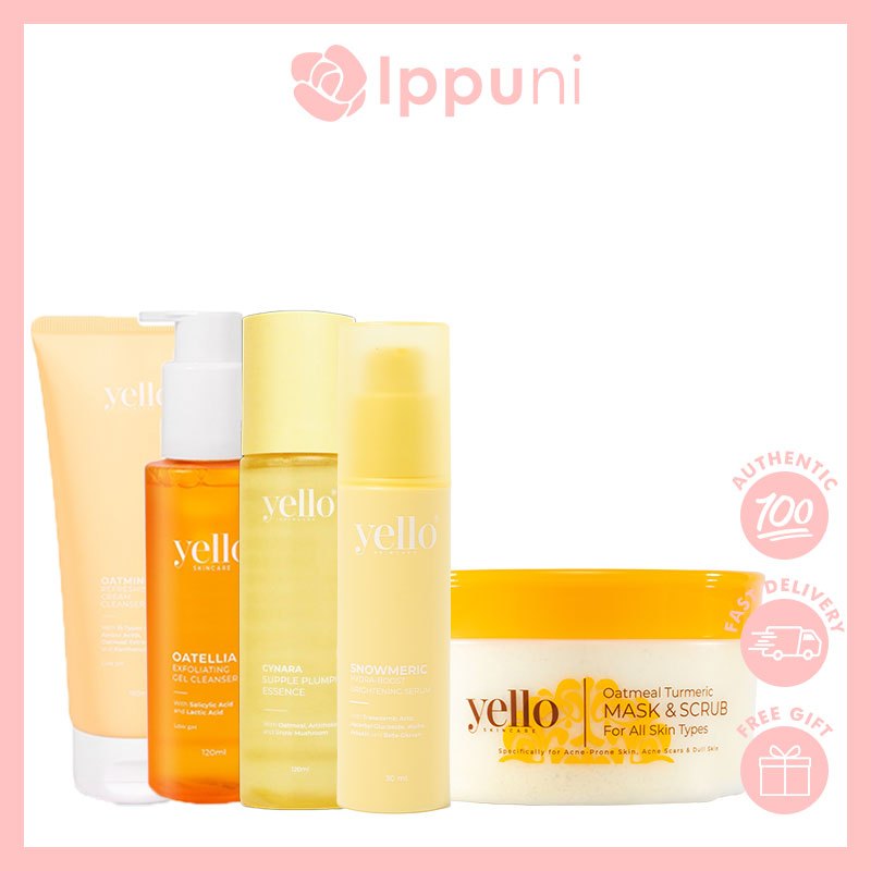 YELLO Oatmeal Turmeric Mask & Scrub OTMS / Snowmeric Hydra Boost ...