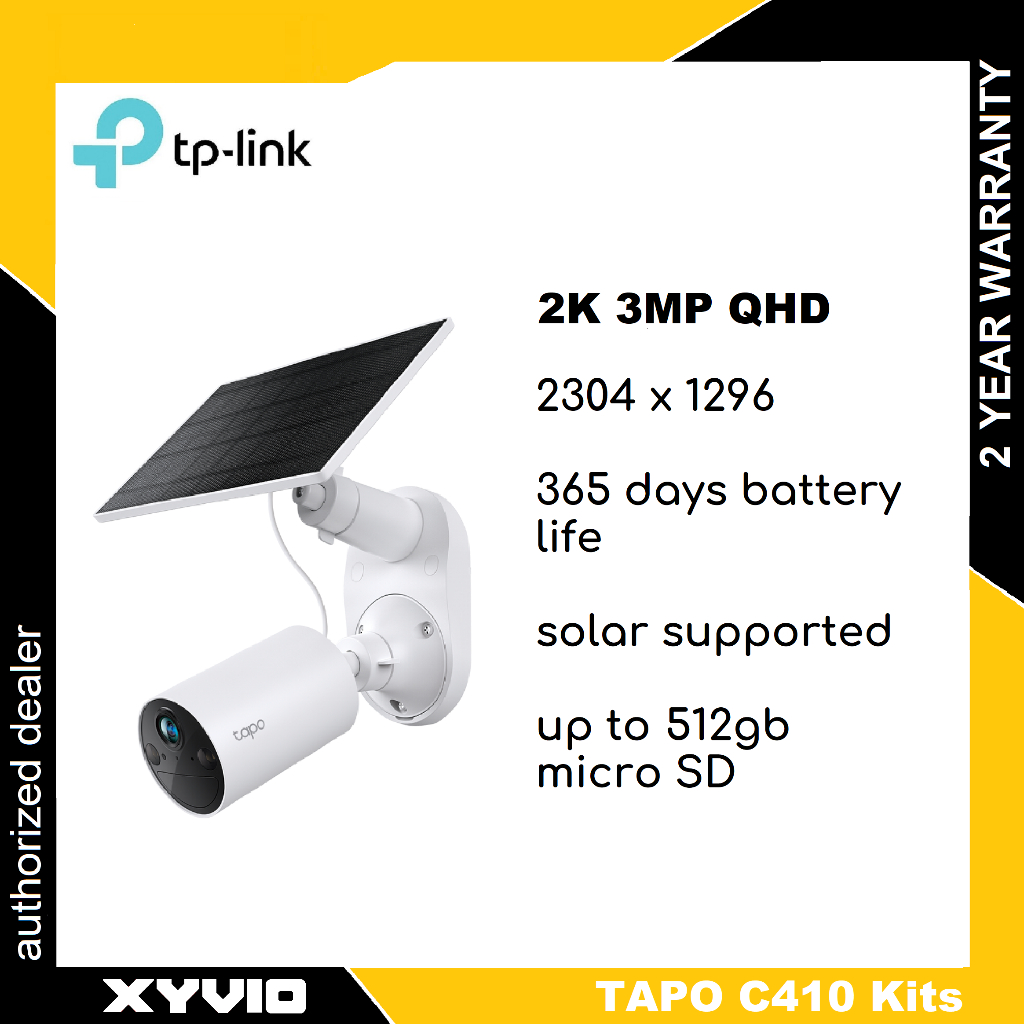 TP-LINK Tapo C410 KIT 2K 3MP QHD Smart Wire-Free Security Camera and ...