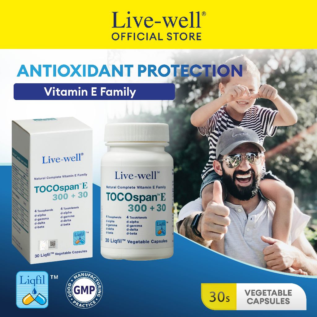 Live-well Tocospan E 300 + 30 Supplement Antioxidant Vitamin E ...