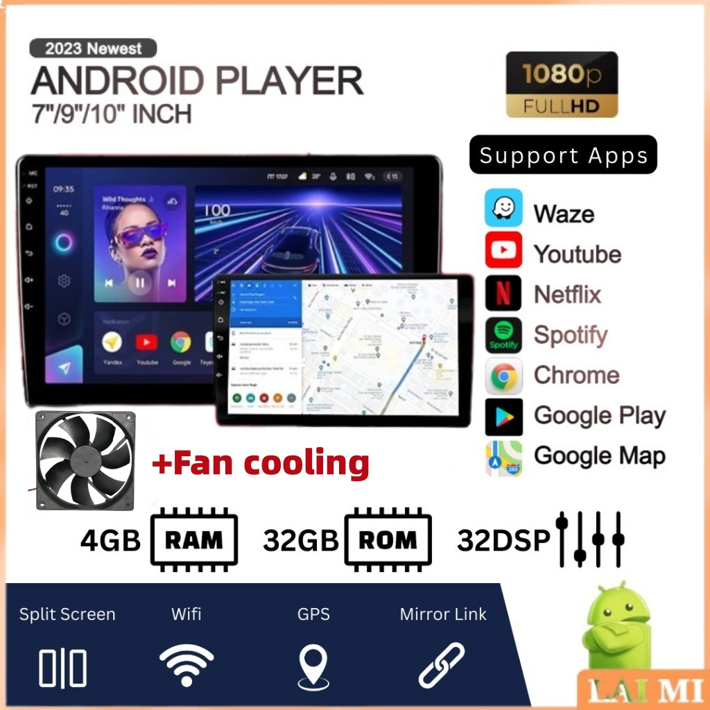 Android Car Player 7"9"10 Inch Android Player AHD 4GB RAM+32GB Quad ...