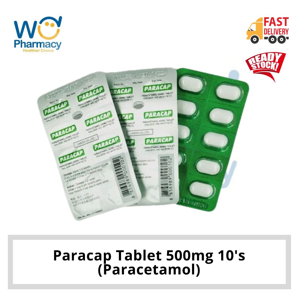 Paracap Tablet 500mg 10's (Paracetamol) | Exp: 06/2026 | Shopee Malaysia