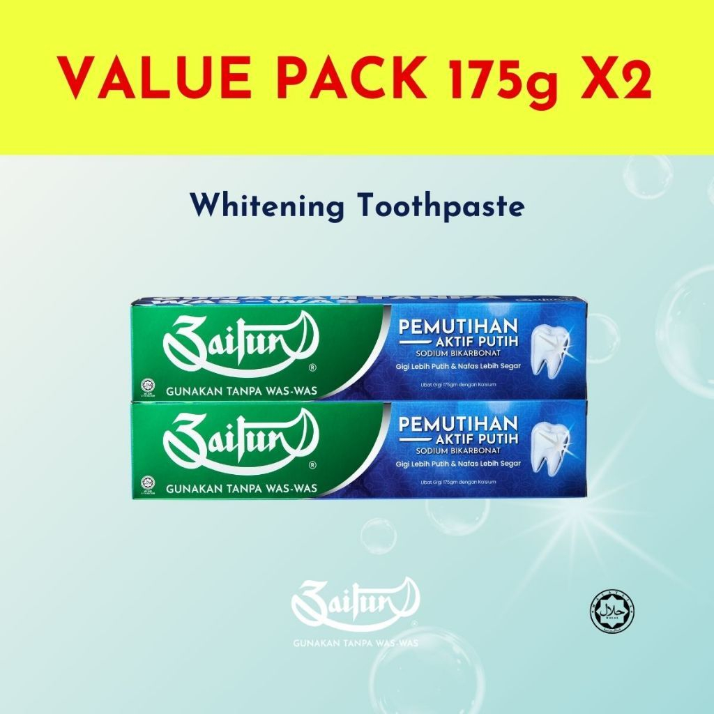 Zaitun Ubat Gigi Pudina Tambahan/ Pemutihan/ Aloe Vera 175GM | Shopee ...