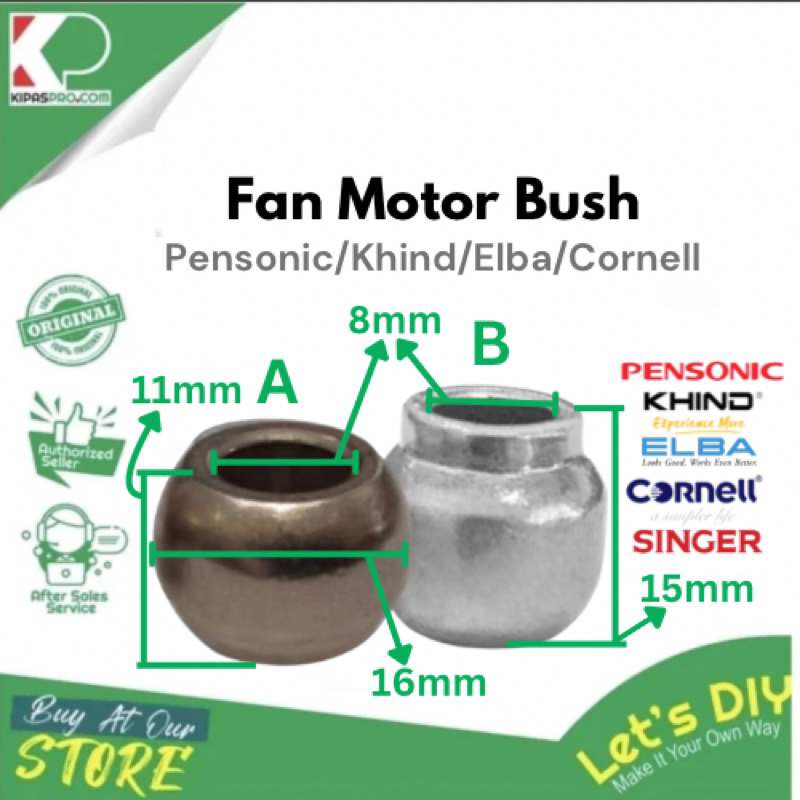 FAN MOTOR BUSH FOR TABLE/STAND/WALL & AUTO FAN BRAND KHIND/PENSONIC ...