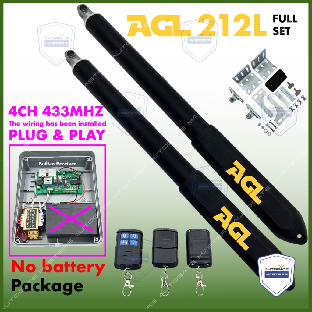 AGL 212L ( 4CH 433MHZ ) ( FULL SET ) Swing folding arm autogate system ...