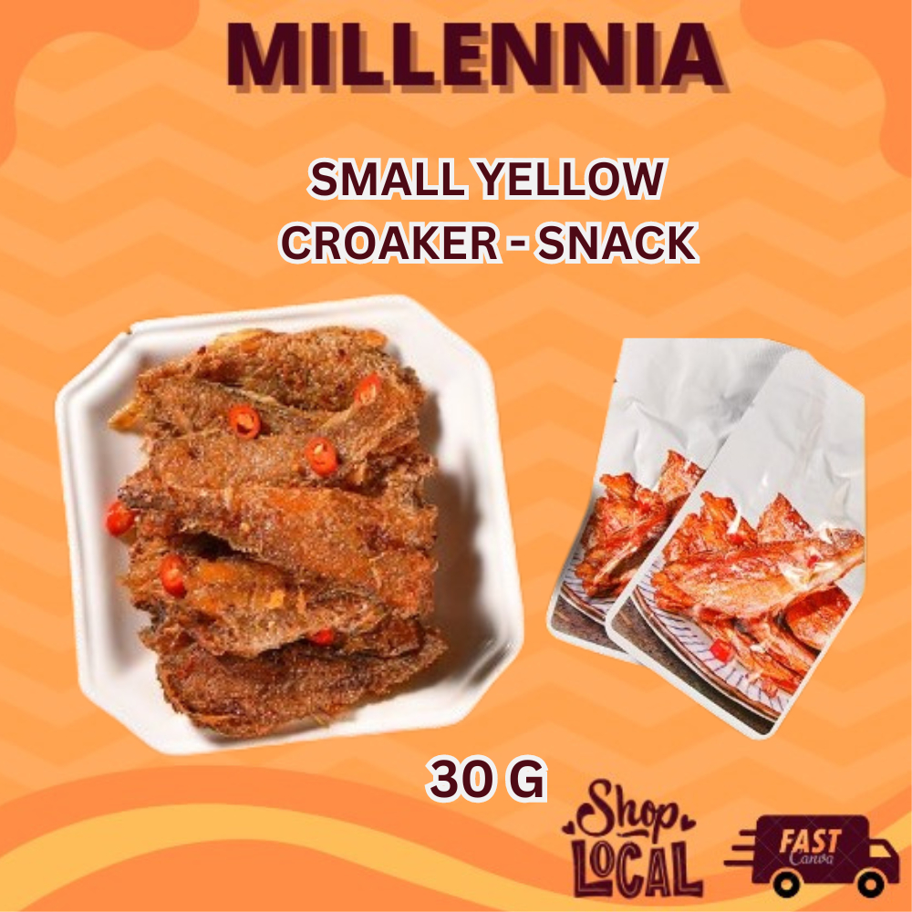 Instant Serving Crispy Spicy BBQ Taste Small Yellow Croaker Snack 30g ...