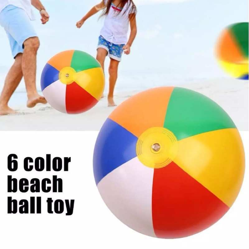 Inflatable Beach Ball 6 Color Toys Swimming Pool Play Party Water Game ...