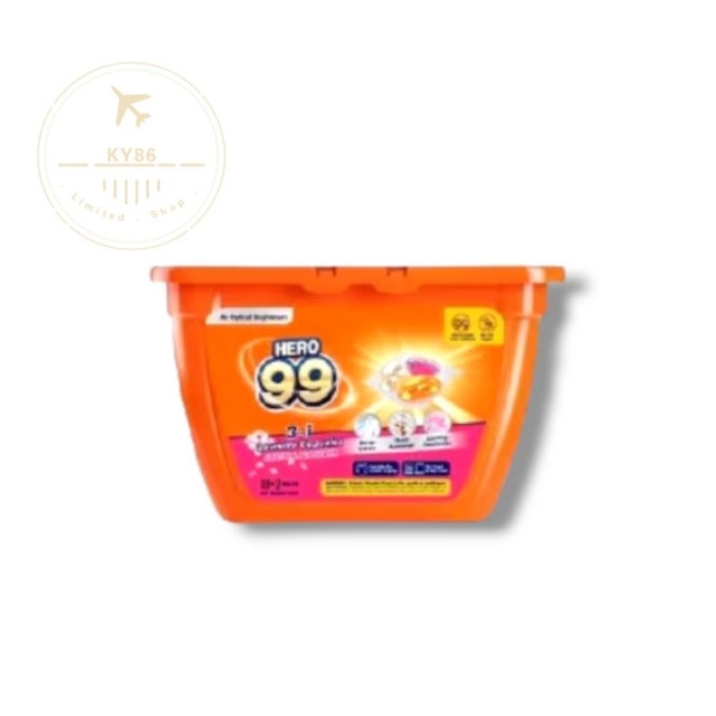 Hero99 3in1 Laundry Capsule -18+2's/200g#pod#detergent#laundry#sabun# ...