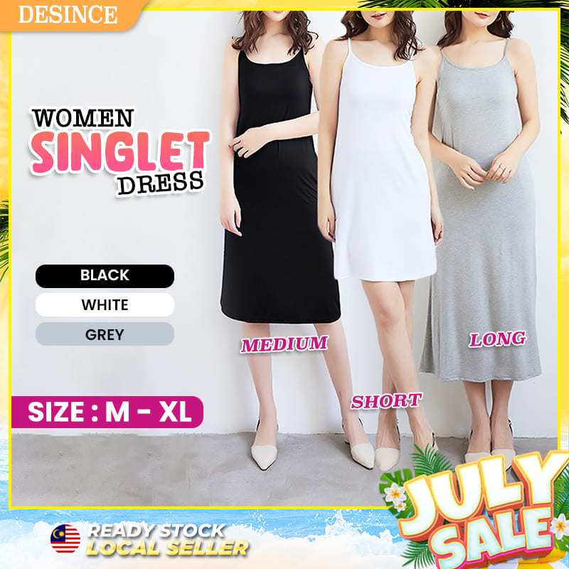 🇲🇾 DESINCE Women Dress Short Long Dress Inner Dress Black White Dress ...
