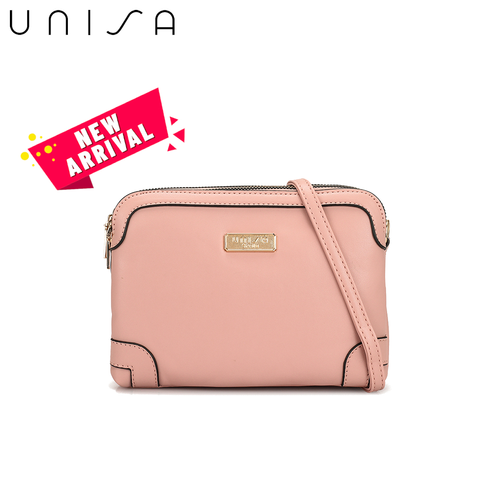 UNISA Faux Leather Multi-Compartment Sling Bag (Black/Brown/Green/Pink ...