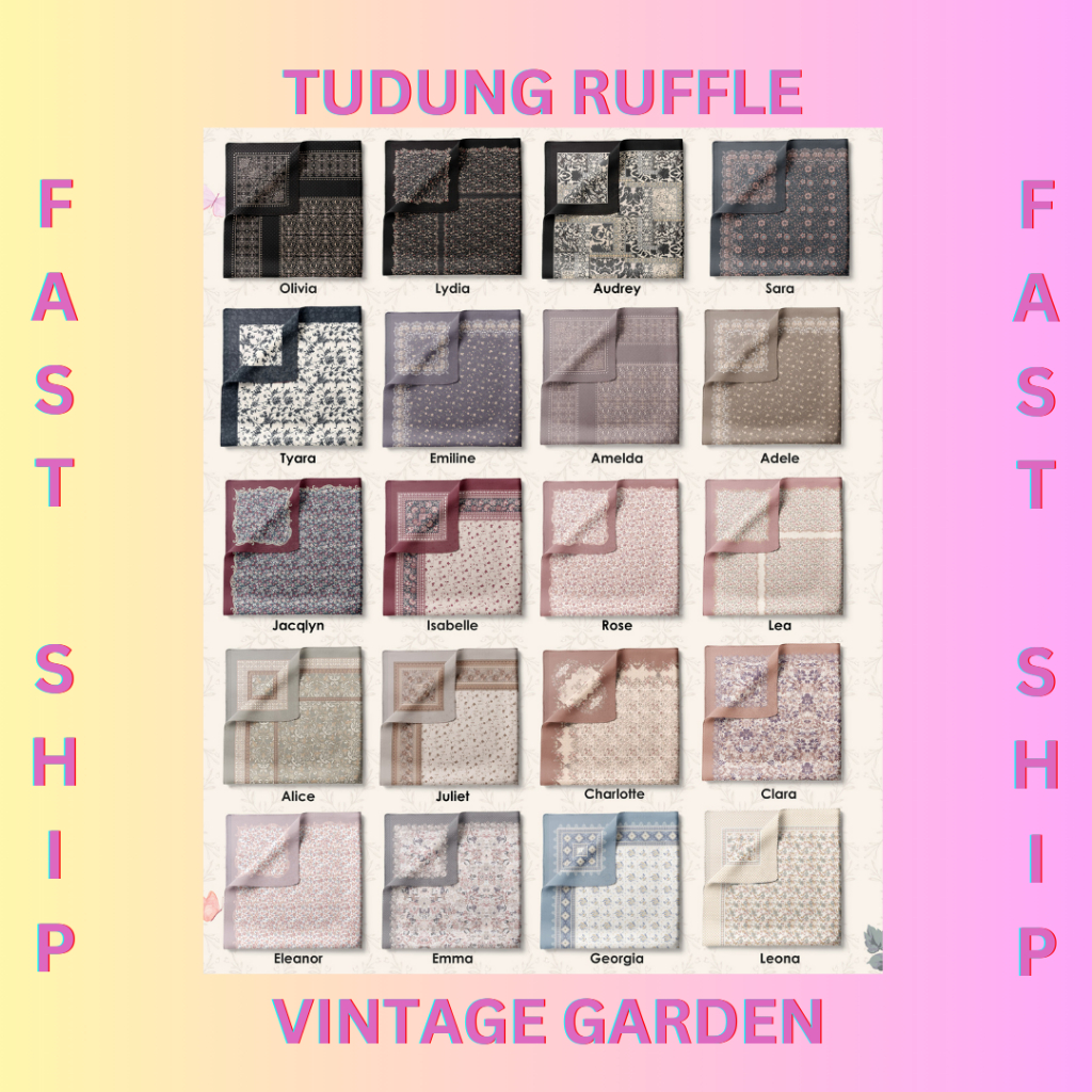 [NEW RELEASED] TUDUNG RUFFLE VINTAGE GARDEN SERIES | Shopee Malaysia