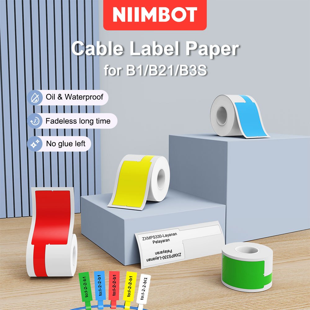 NIIMBOT B21/B1/B3S Cable thermal label paper communication network ...