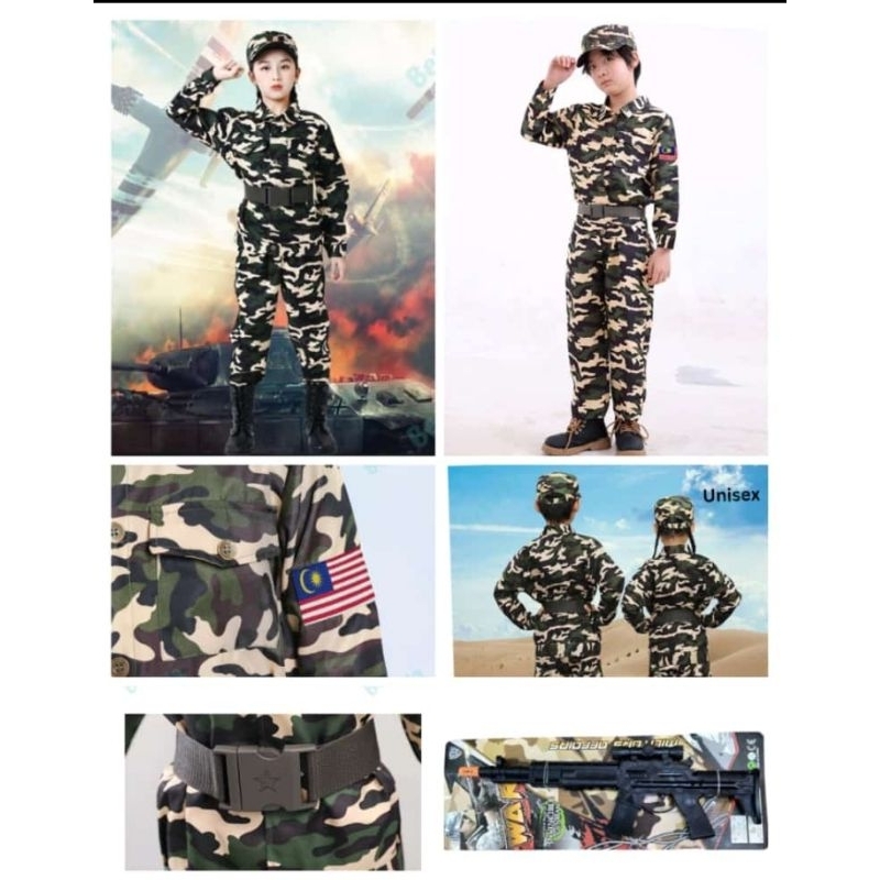 BAJU KERJAYA MURAH BAJU ASKAR BUDAK COMBAT SET FOR KIDS ARMY COSTUME ...