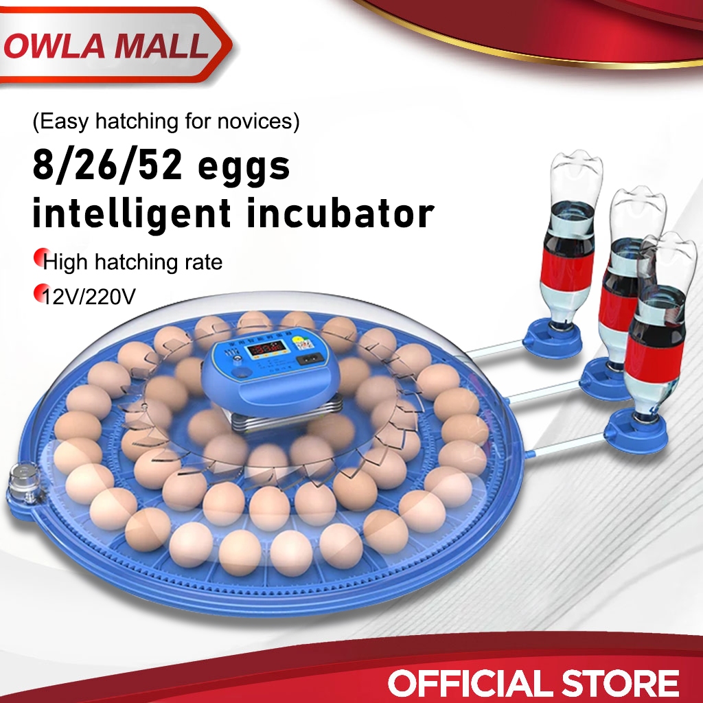 220V/12V Eggs Incubator 8/26/52 Egg Turning Incubators Automatic Bird ...