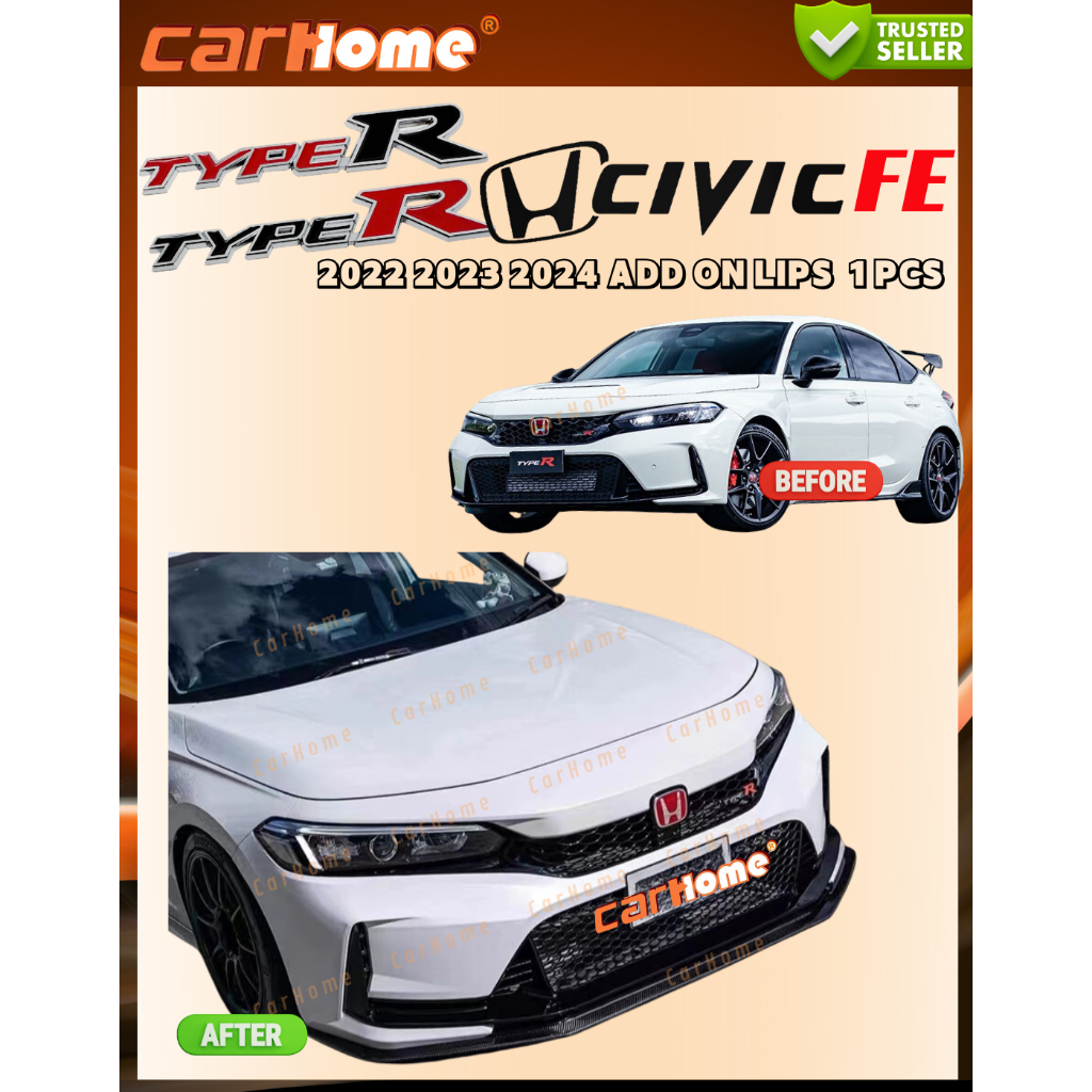 Honda Civic FE FL5 Type R Front Lips Thai Look Civic 2022 2023 Type R ...