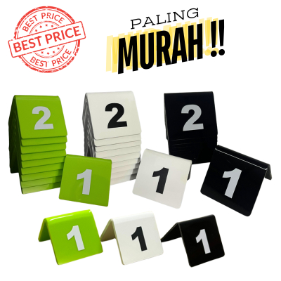 Table Number Plate Black/Red/White/Green V shape (1set=10units ...