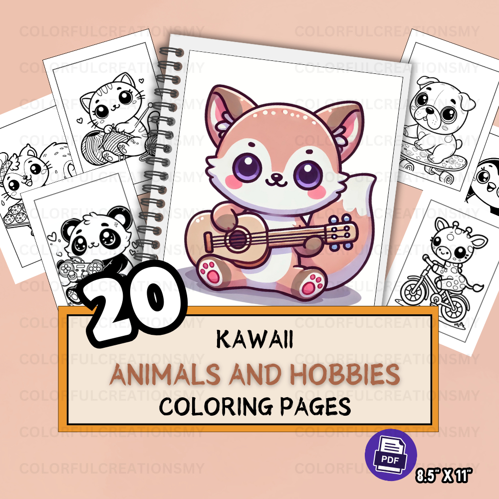 [PDF] Animals and Hobbies Colouring Book for Kids, animal coloring book ...