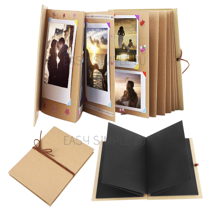 (1Buku) Album Foto Kertas Kraft Hitam Hardcover Black Kraft Paper Photo ...