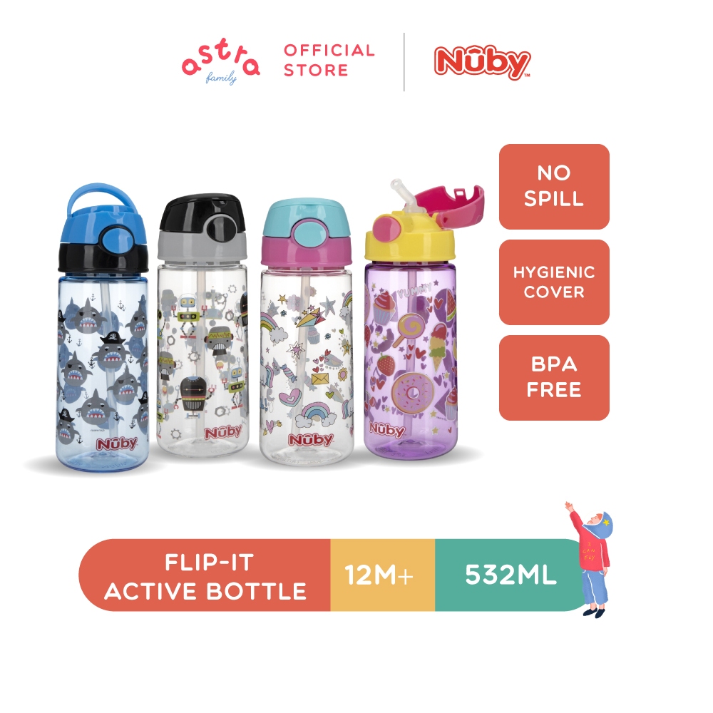 Nuby Printed Tritan Flip-it Active Bottle (18oz/532ml) NB10563 | Shopee Malaysia