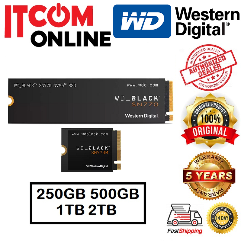 WESTERN DIGITAL BLACK SN770 SN770M SN7100 500GB 1TB 2TB M.2 NVME GEN4 ...