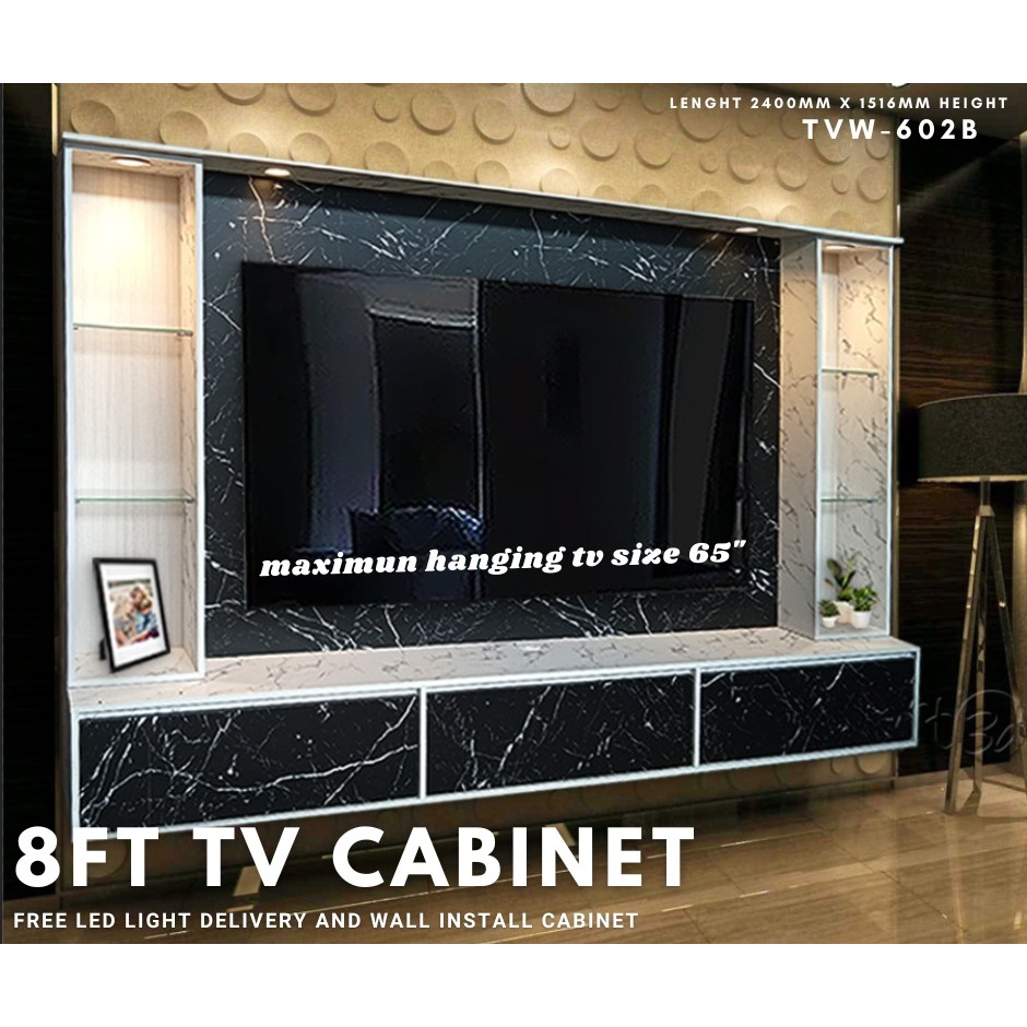 8ft Tv hanging cabinet TVW-602B 🔥FREE INSTALLATION🔥 With Display Box ...