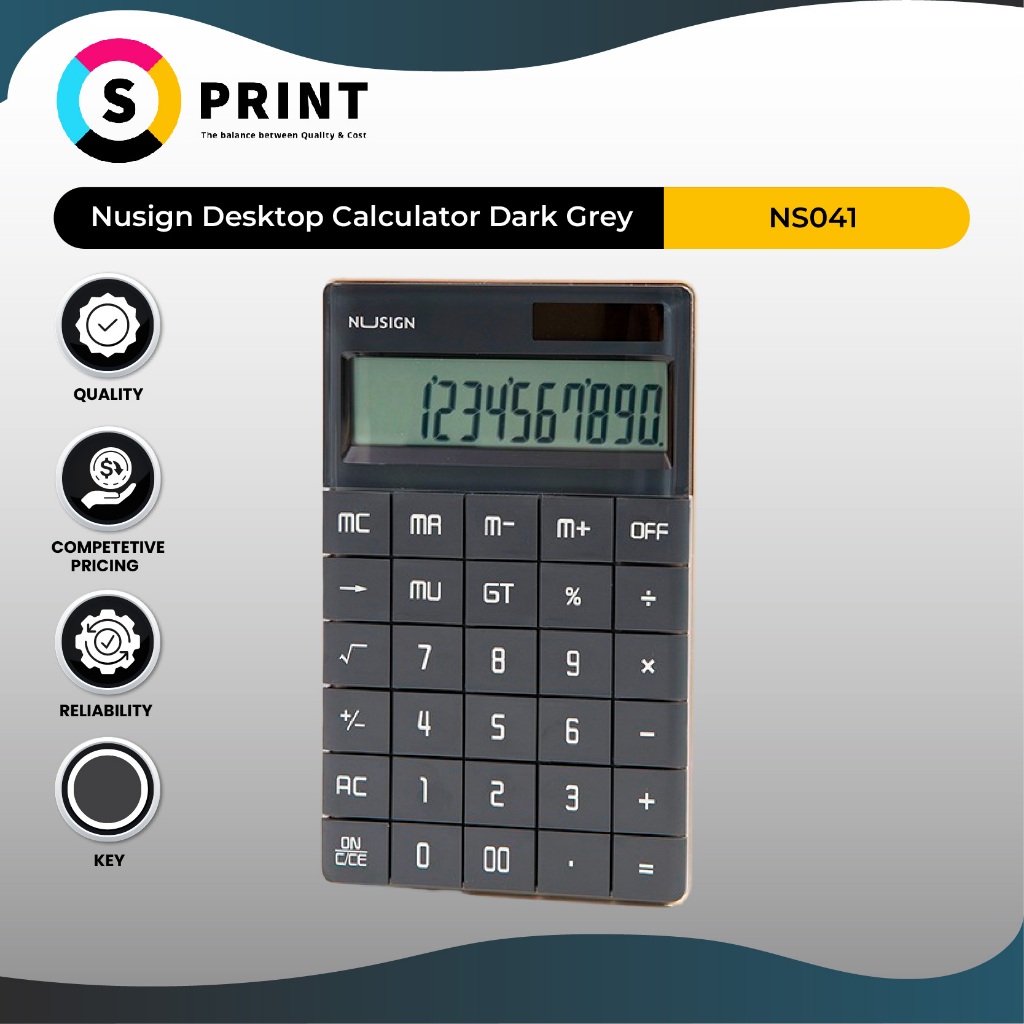 Nusign Desktop Calculator Dark Grey | Shopee Malaysia