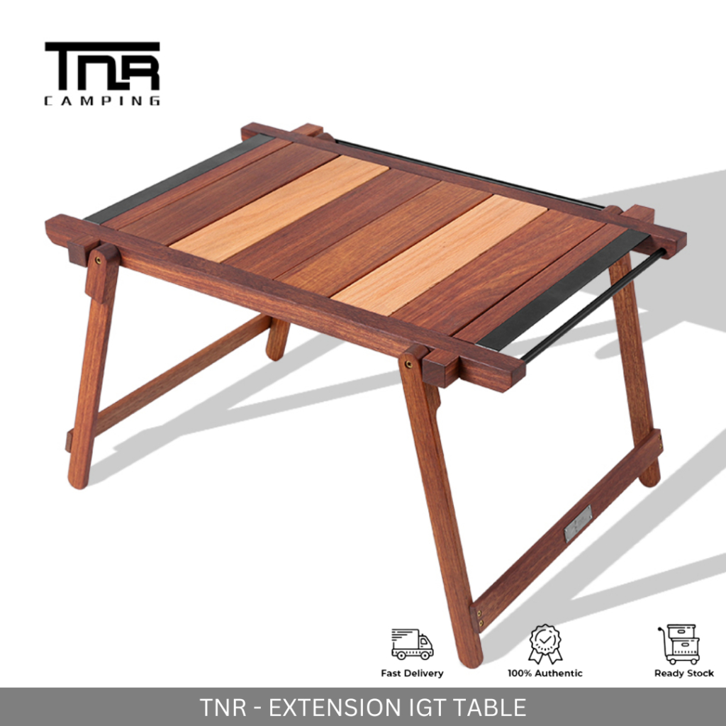 TNR CAMPING - EXTENSION IGT TABLE FOLDABLE TEAK WOOD TABLE MEJA INDOOR ...