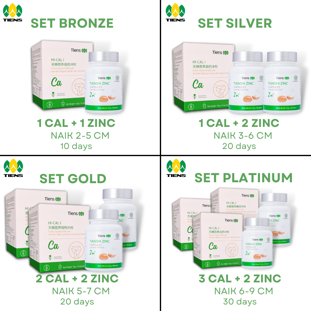 Calcium + Zinc Supplement Ubat Tinggi Badan Magnesium D3 Dan Tianshi ...