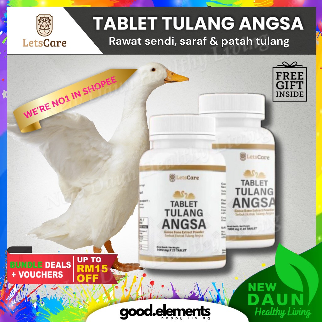 LETSCARE TABLET TULANG ANGSA GOOSE BONE POWDER rawat tulang patah saraf ...