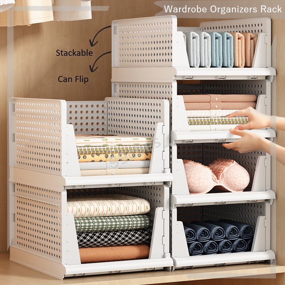Stackable Wardrobe Organizer Category Closet Divider Storage Clothes ...