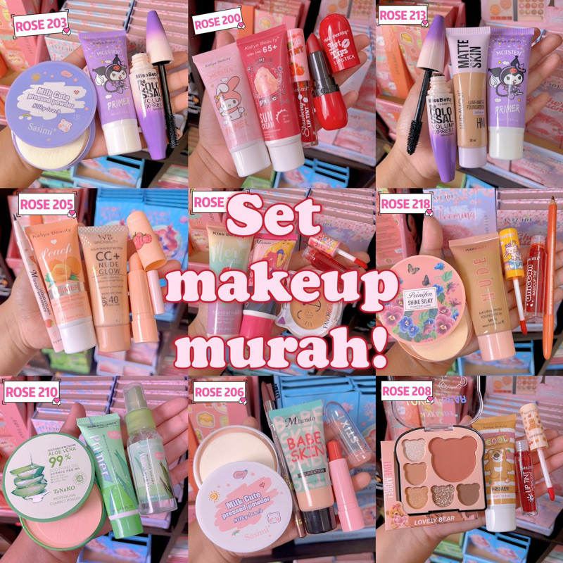 SET MAKEUP MINI BAJET RM12 🥰😍 lipstik primer bedak spray foundation ...